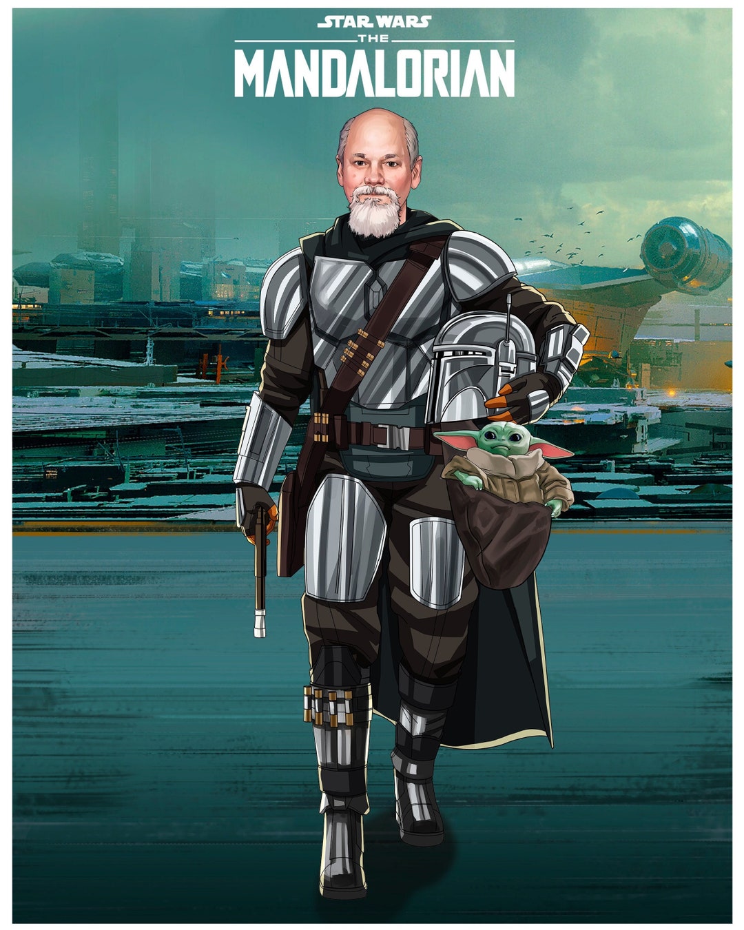 The Mandalorian,mandalorian Portraits,star War,cartoon Family Portrait ...