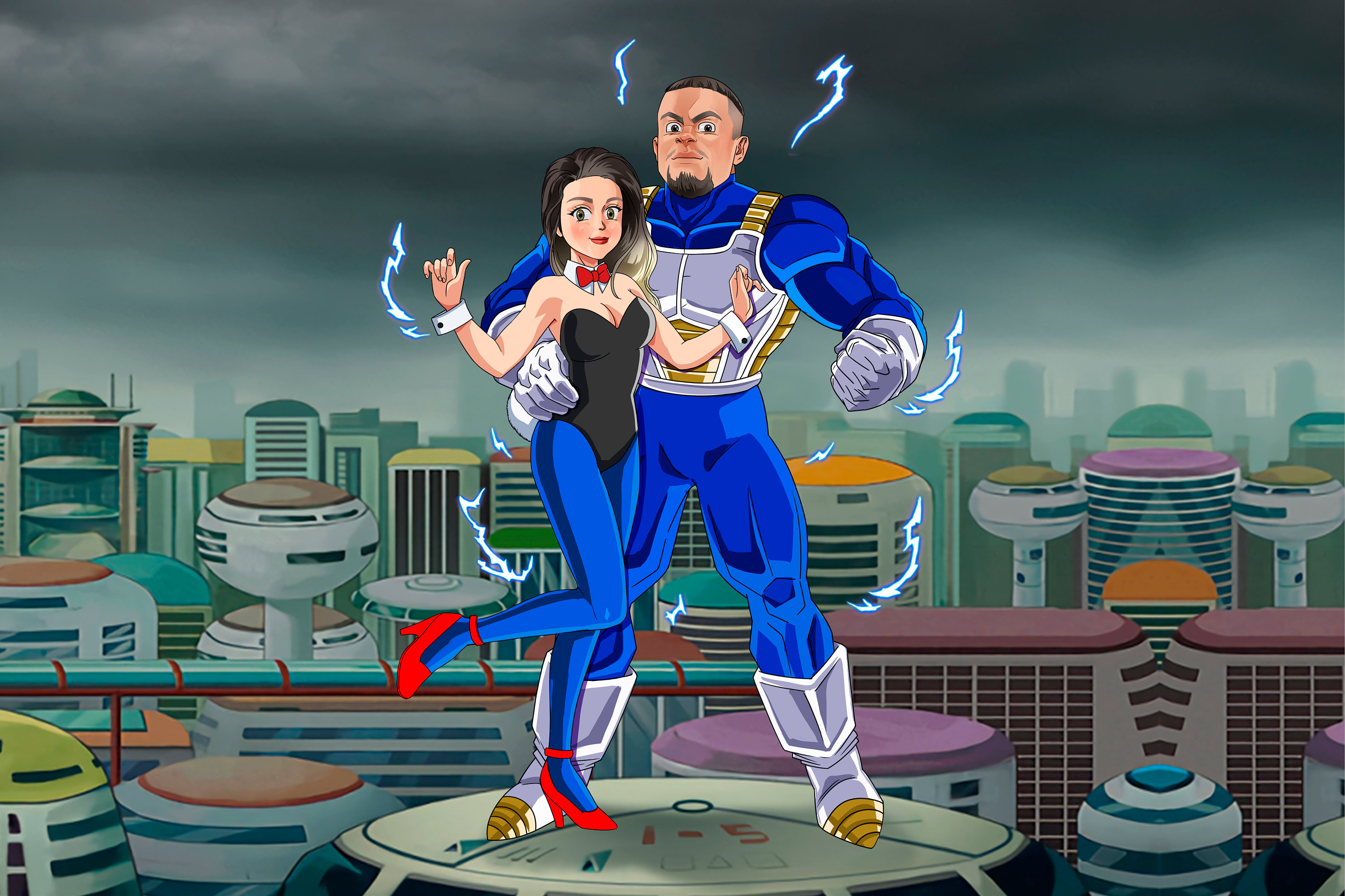 Super Sayian Hand Made Manga Cartoon Funny Anime Caricature - Etsy