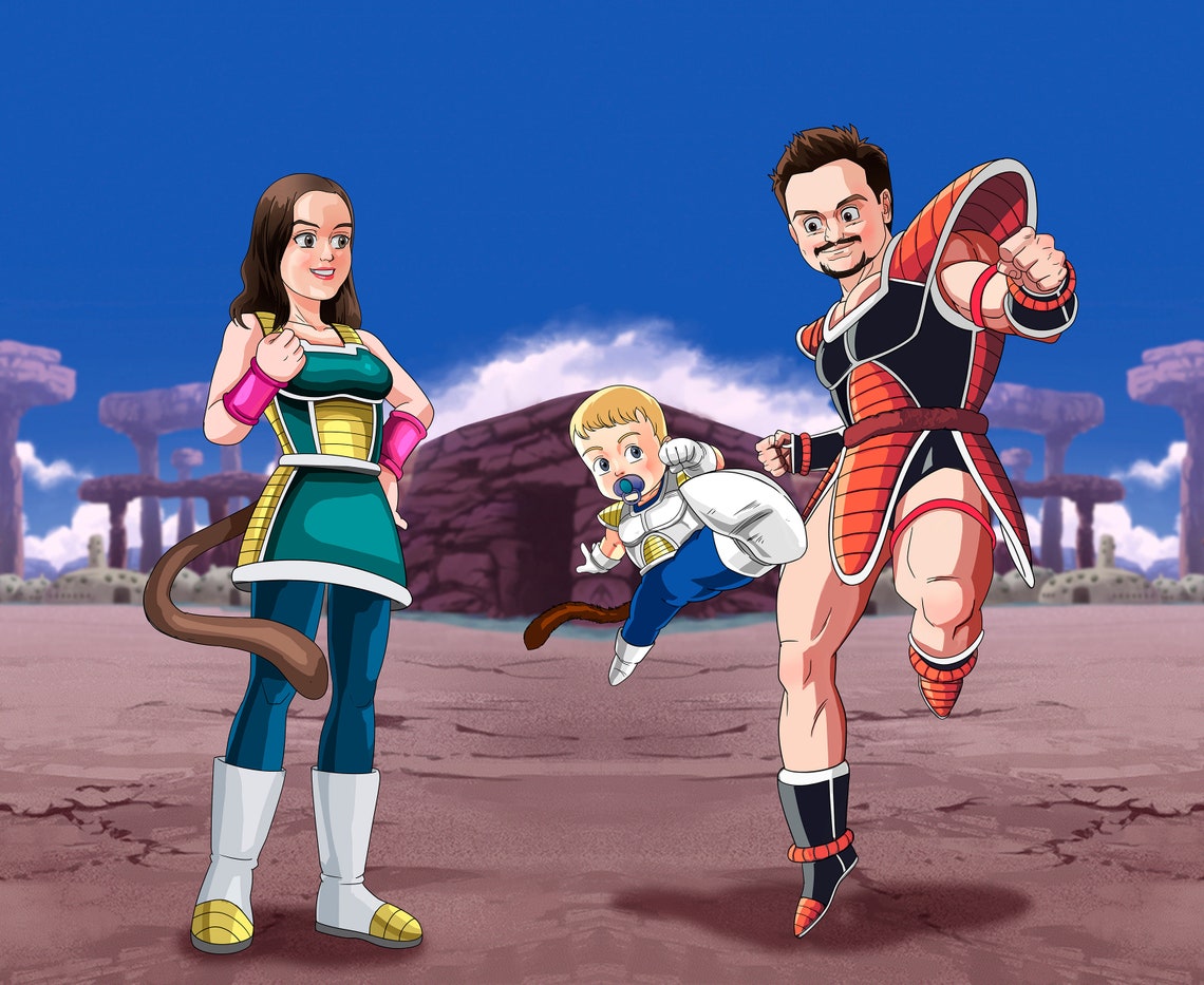 Super Sayian Hand Made Manga Cartoon Funny Anime Caricature - Etsy