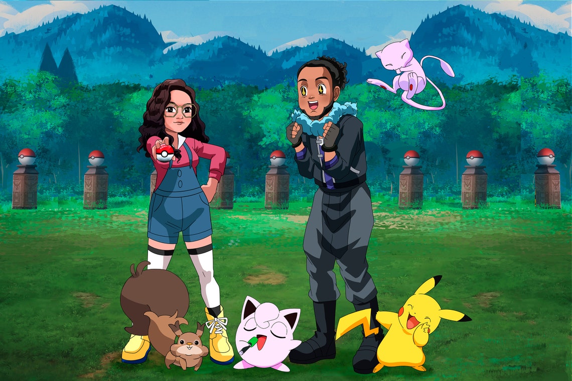 Custom POKEMON Character Portrait From Photo ,pokemon Portrait, Pokemon ...
