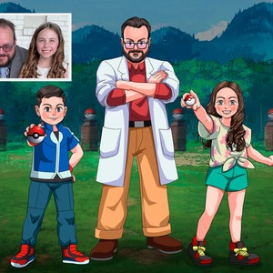 Custom POKEMON Character Portrait From Photo ,pokemon Portrait, Pokemon ...