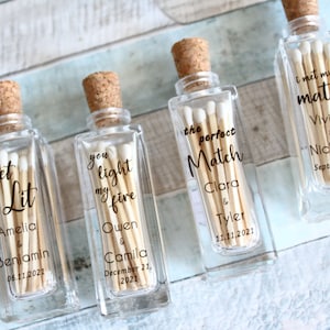 Unique Wedding Match Bottles, the Perfect Match, Wedding Favor, Custom ...