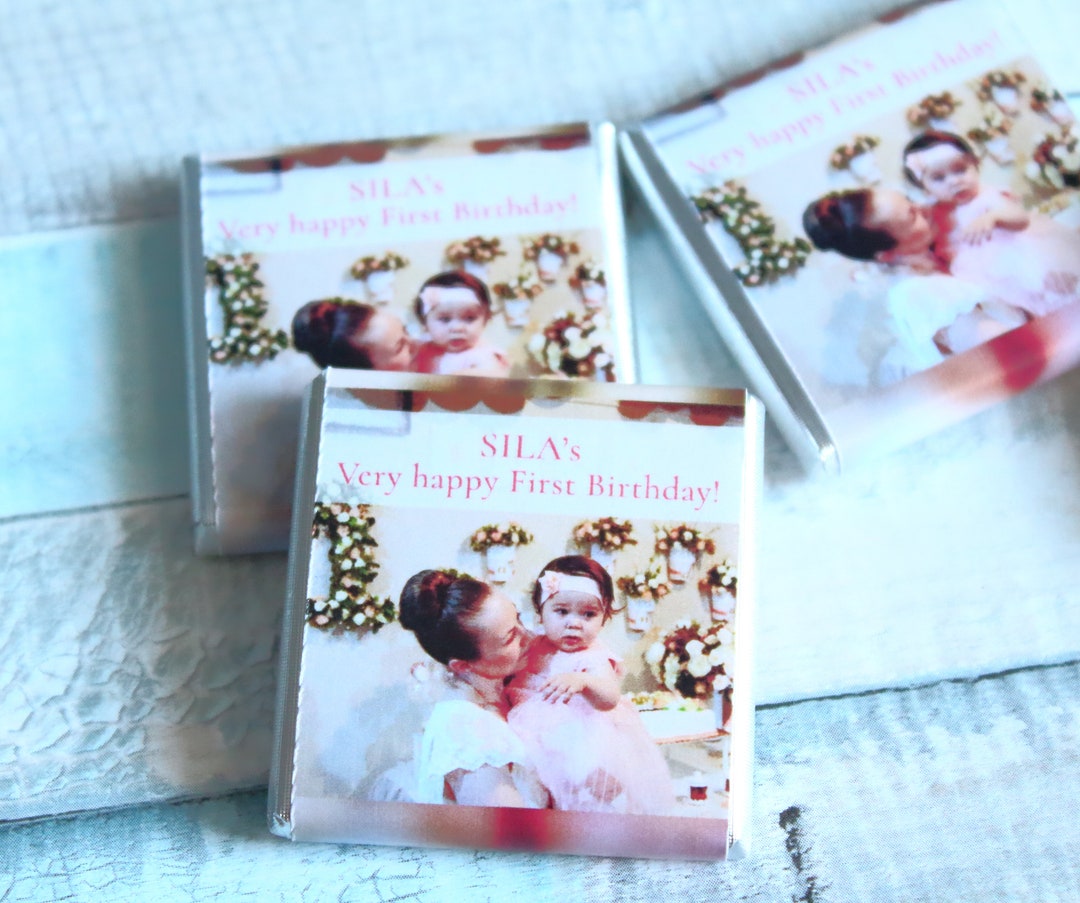 Custom Photo Chocolate, Happy Birthday Favors, Mini Chocolate, Custom ...