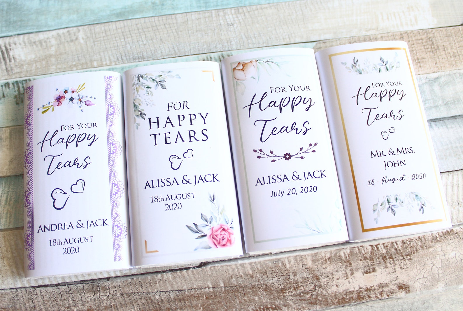 Wedding Tissues, Personalized Tissue Favors, for Your Happy Tears ...