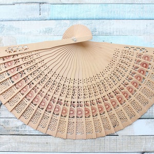 Summer Bridal Shower Personalized Sandalwood Fans, Bulk Custom Wooden ...