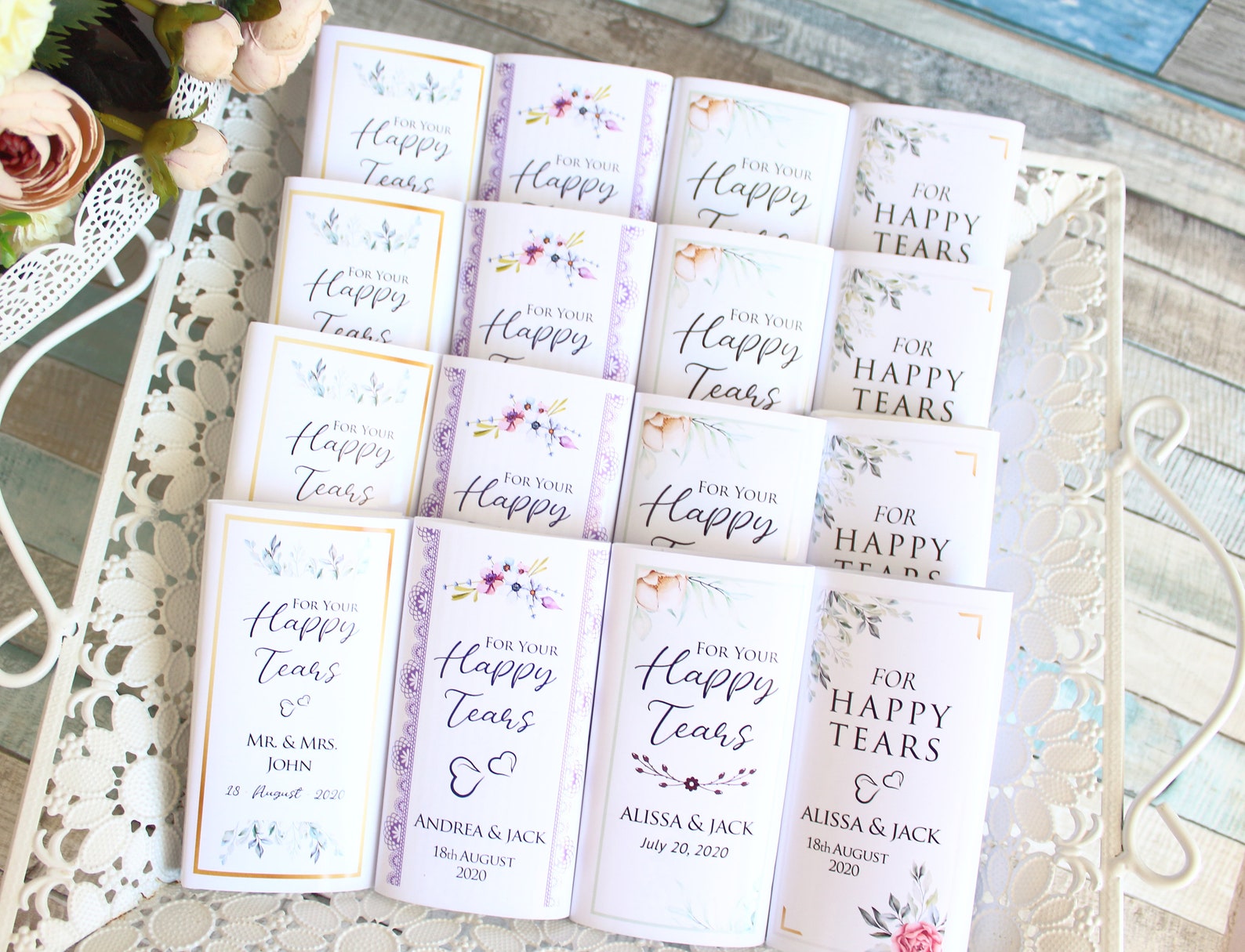 Wedding Tissues Personalized Tissue Favors for Your Happy - Etsy