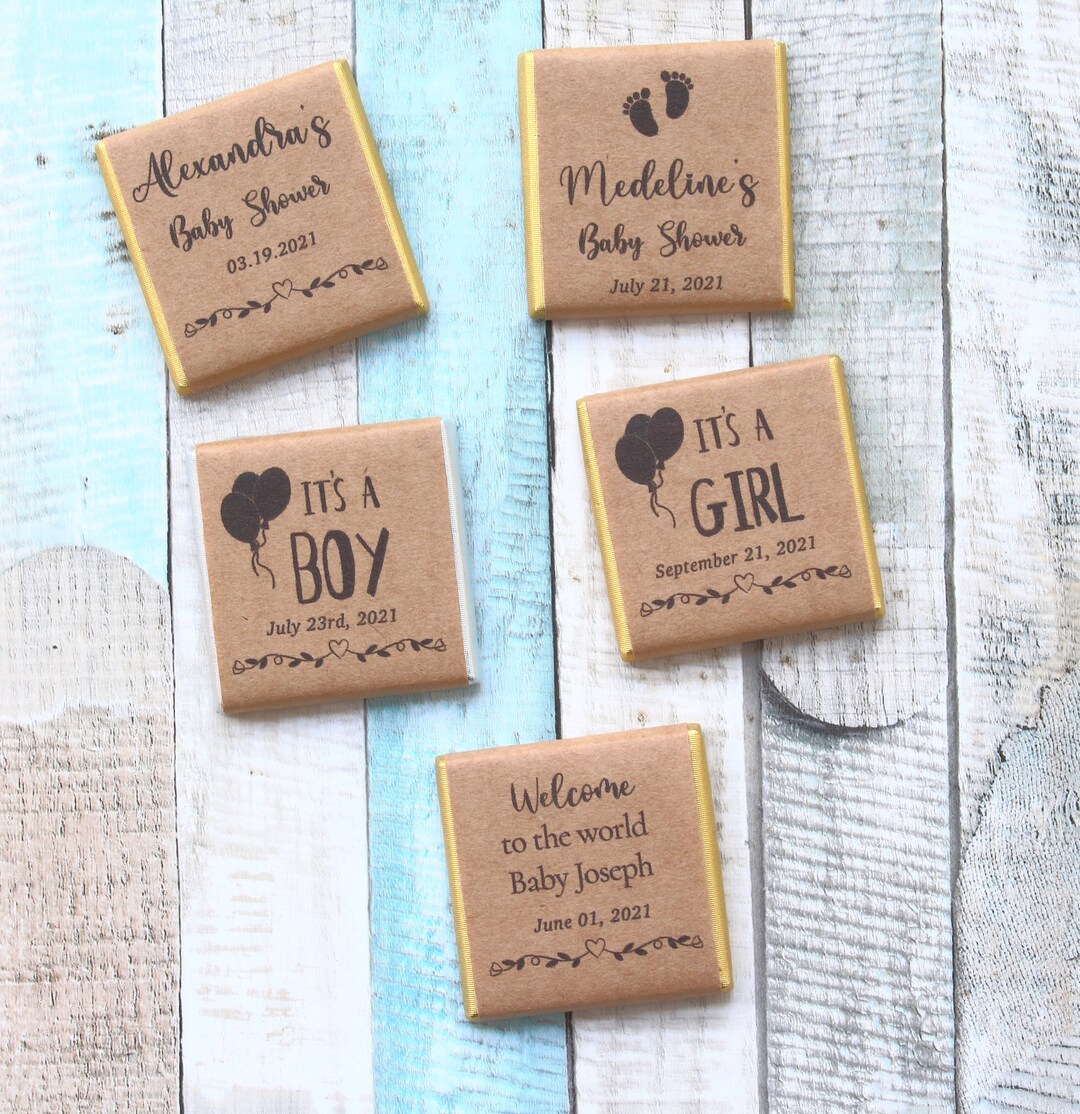 Rustic Baby Shower Chocolate Favors for Guests, Baby Shower Favors ...