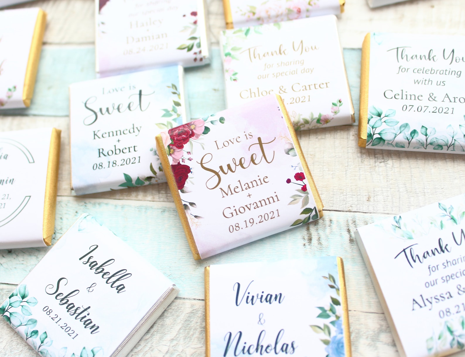 Custom Chocolate Favor for Guests,multi-design, Mini Chocolate ...