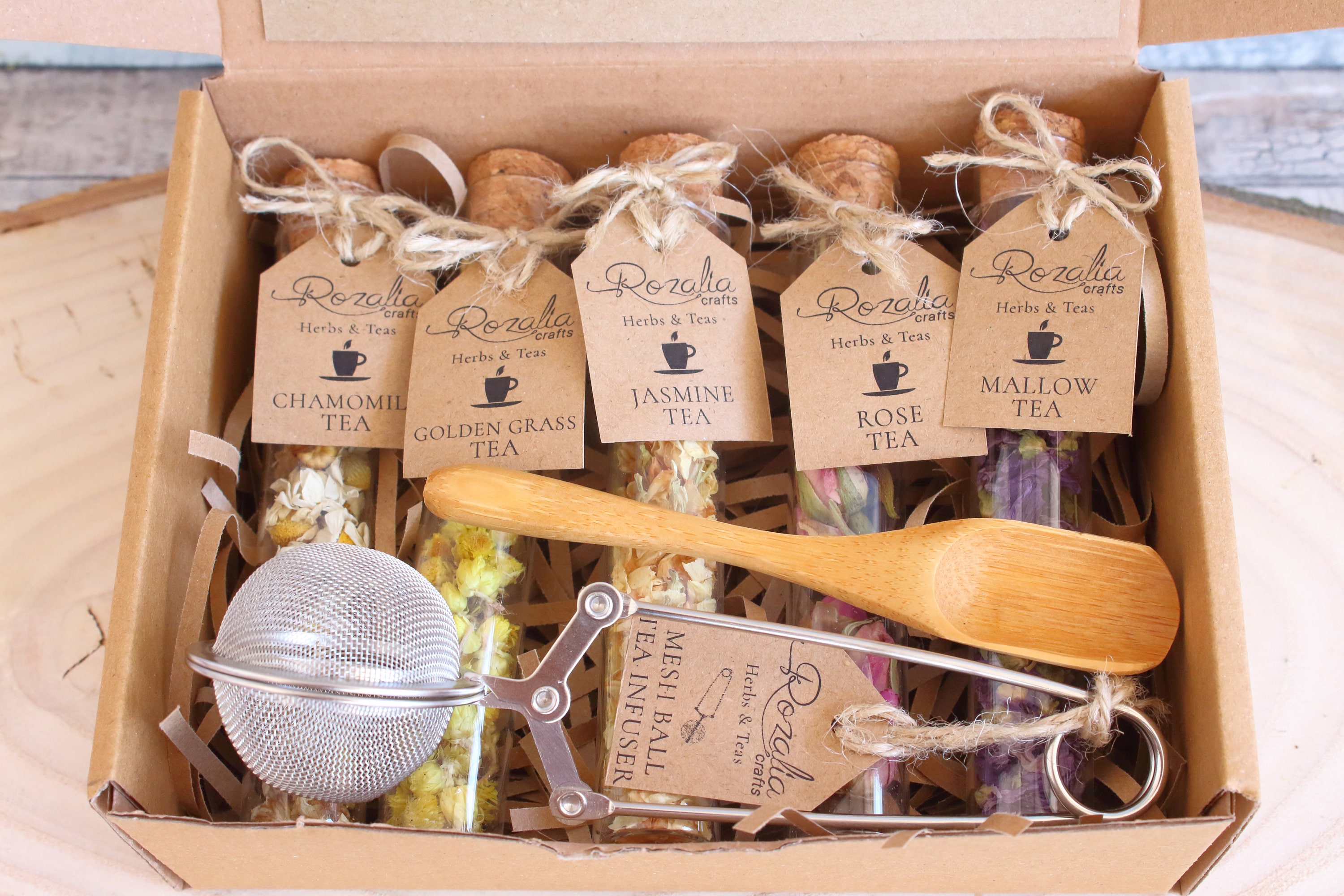 5 Pcs Organic Tea Sampler Set Tea Infuser Herbal Tea T Etsy