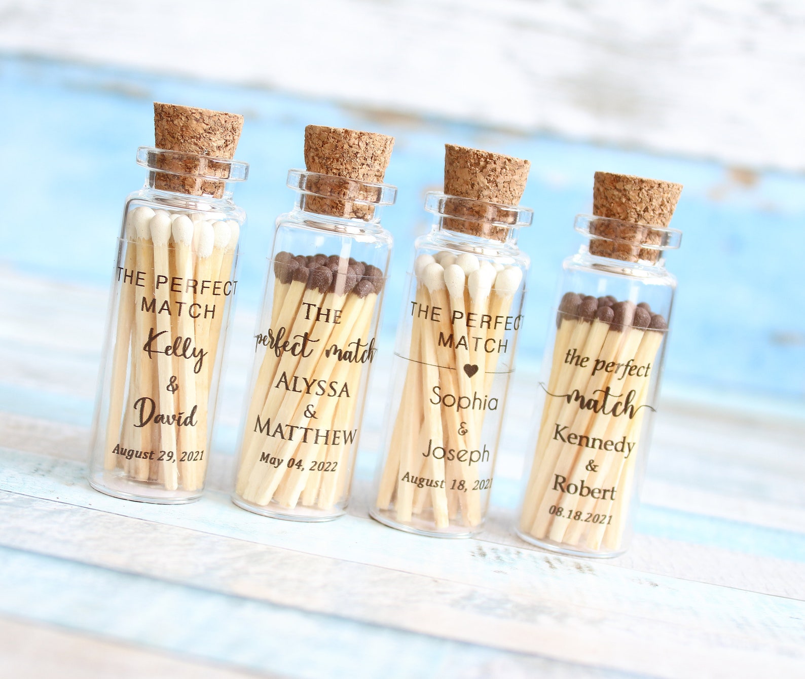 Wedding Matches the Perfect Match Glass Bottle Custom - Etsy