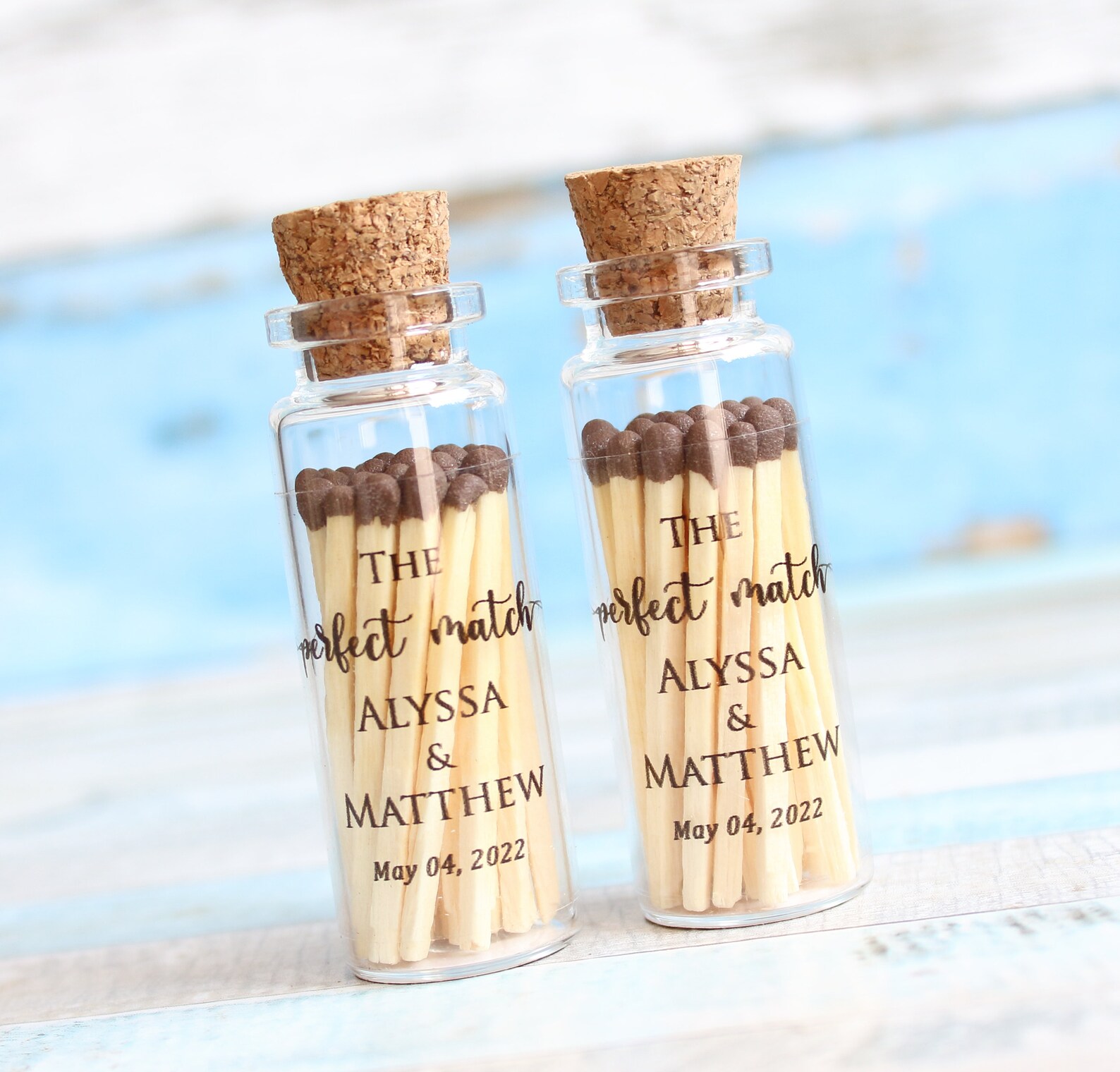 Wedding Matches the Perfect Match Glass Bottle Custom | Etsy