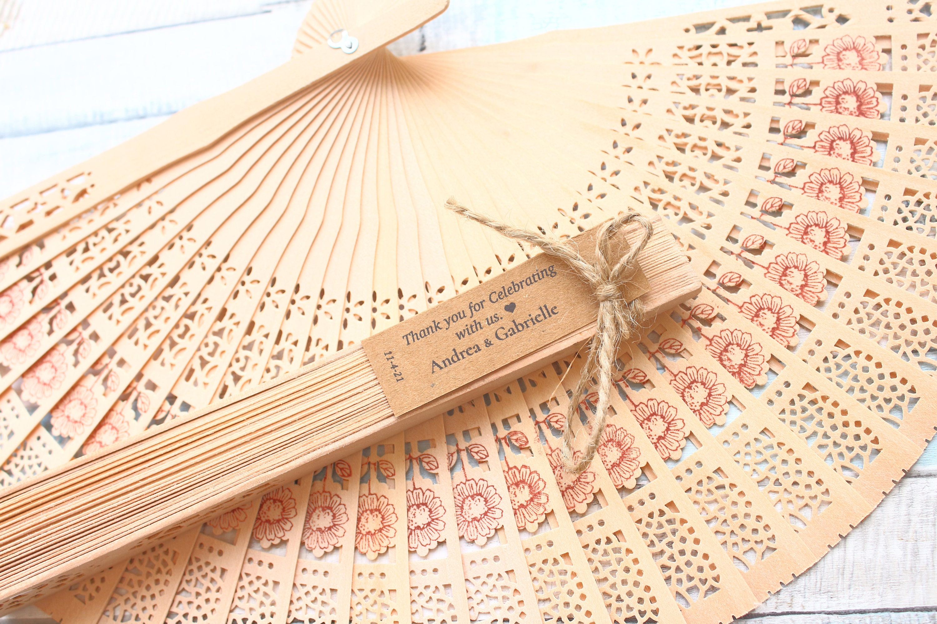 Custom Baby Shower Sandalwood Fans, Bulk Custom Wooden Fans, Baby ...