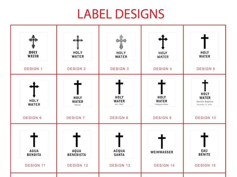 100ml(3.4oz) Personalized Empty Bottle for Holy Water, Custom Baptism ...