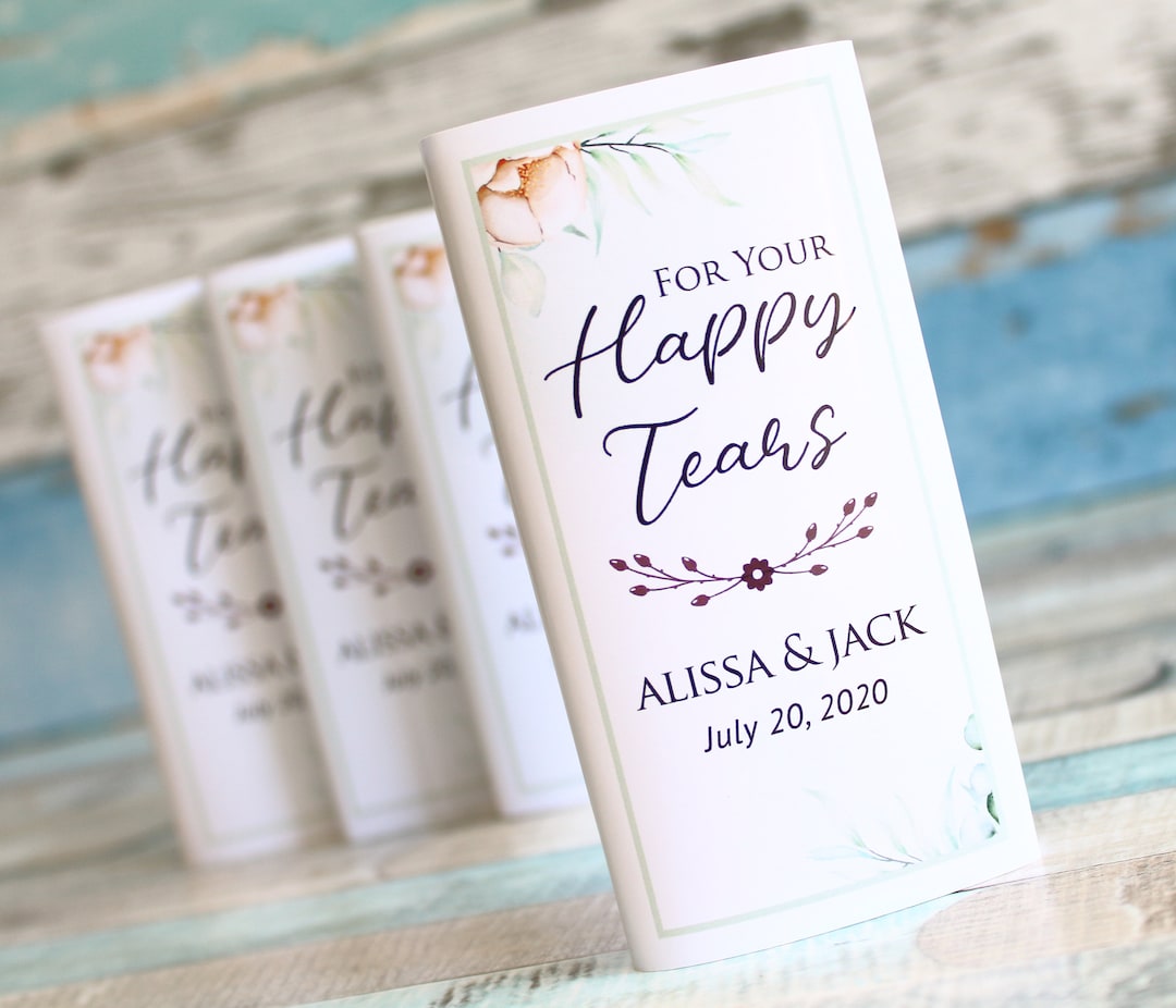 Wedding Tissues, for Your Happy Tears, Personalized Tissue Favors ...