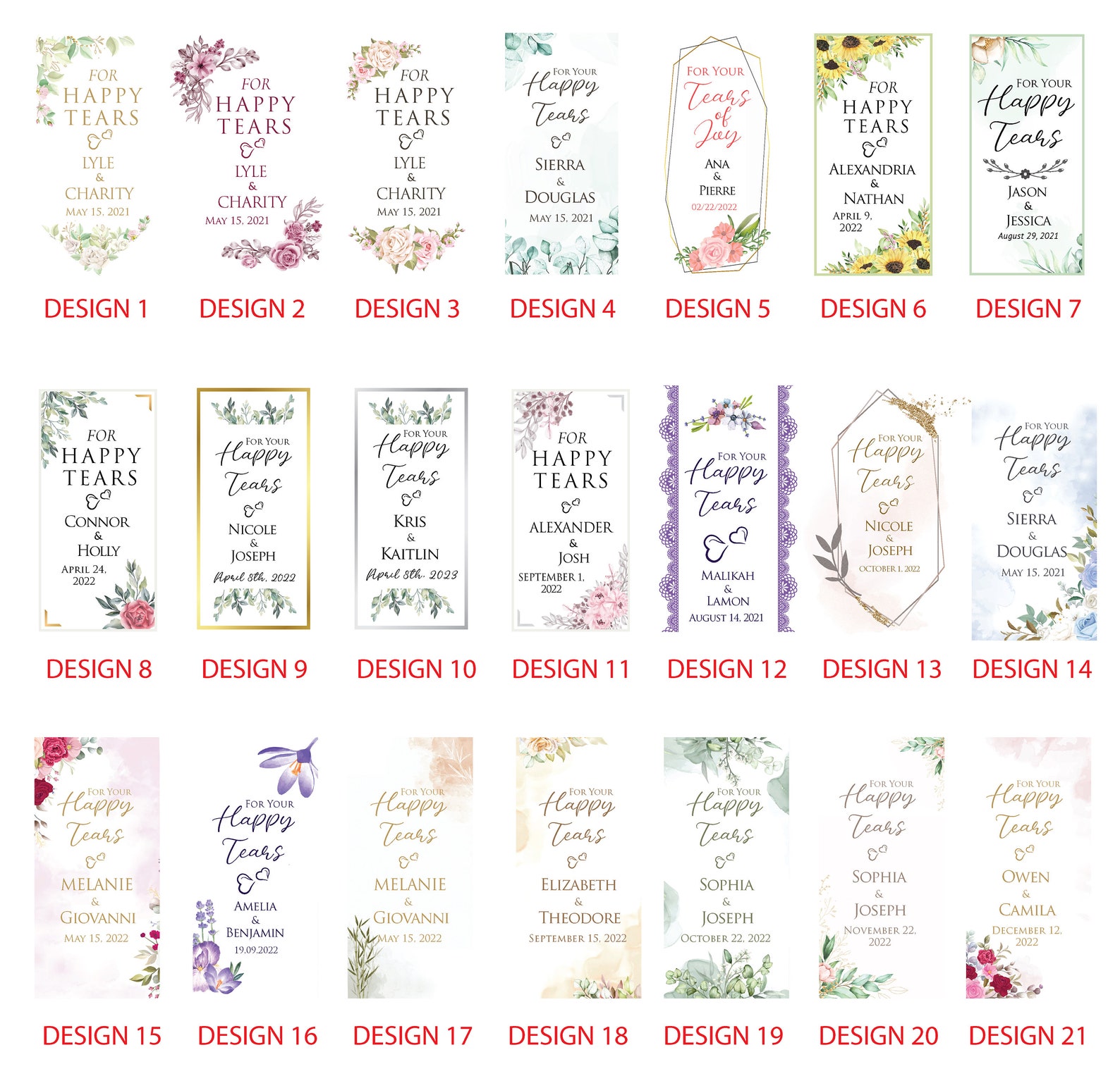 Wedding Tissues, Personalized Tissue Favors, for Your Happy Tears ...