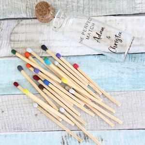 Wedding Matches, the Perfect Match, Glass Bottle, Custom Label, Wedding ...