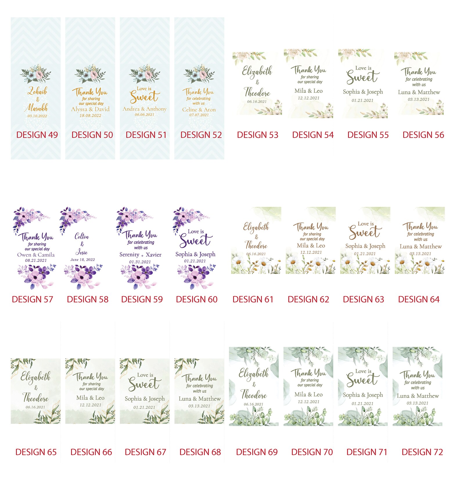 Custom Chocolate Favor for Guests,multi-design, Mini Chocolate ...
