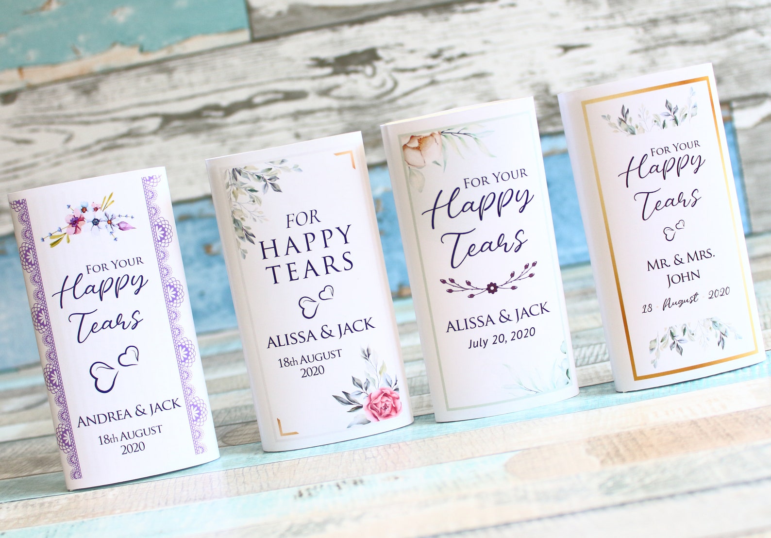 Wedding Tissues Personalized Tissue Favors for Your Happy - Etsy