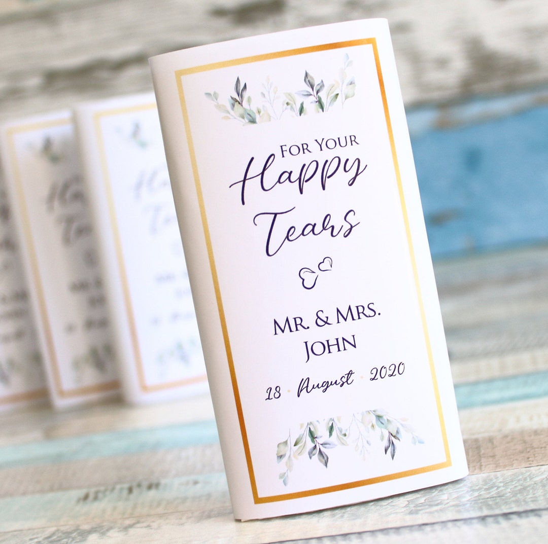 Wedding Tissues, Personalized Tissue Favors, for Your Happy Tears ...