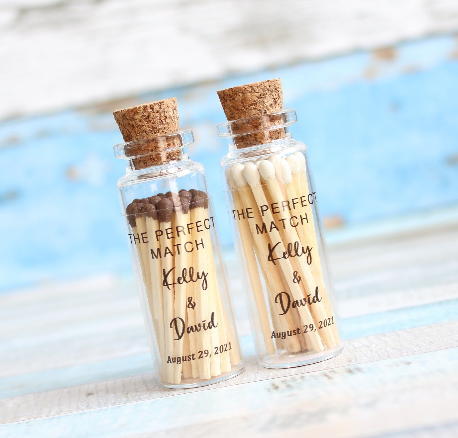 Custom Matches, the Perfect Match, Glass Bottle, Custom Label, Wedding ...