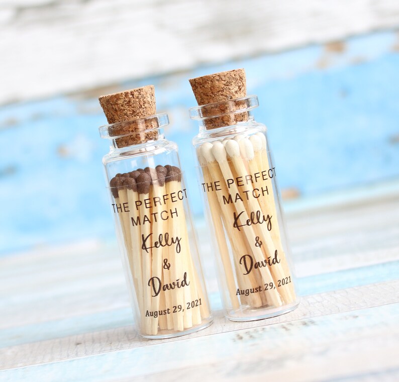 Custom Matches, the Perfect Match, Glass Bottle, Custom Label, Wedding ...