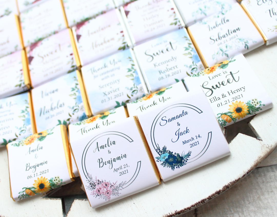 Custom Chocolate Favor for Guests,multi-design, Mini Chocolate ...