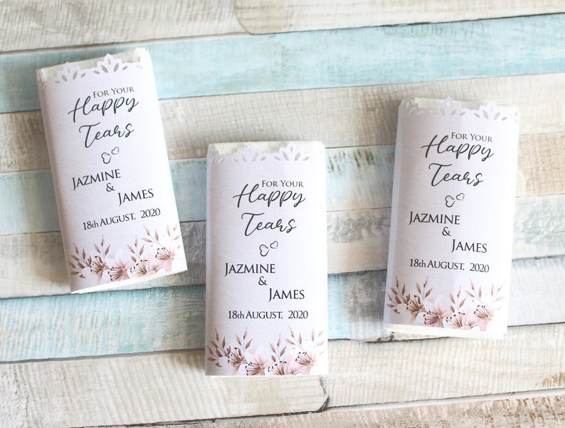 Wedding Tissues, for Your Happy Tears, Personalized Tissue Favors ...