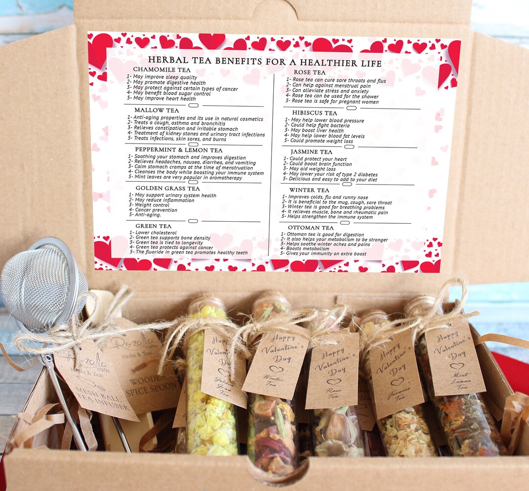 Bestseller Valentines Day Gift Box, 10 Tea Sampler Gift Set, Tea Lover ...