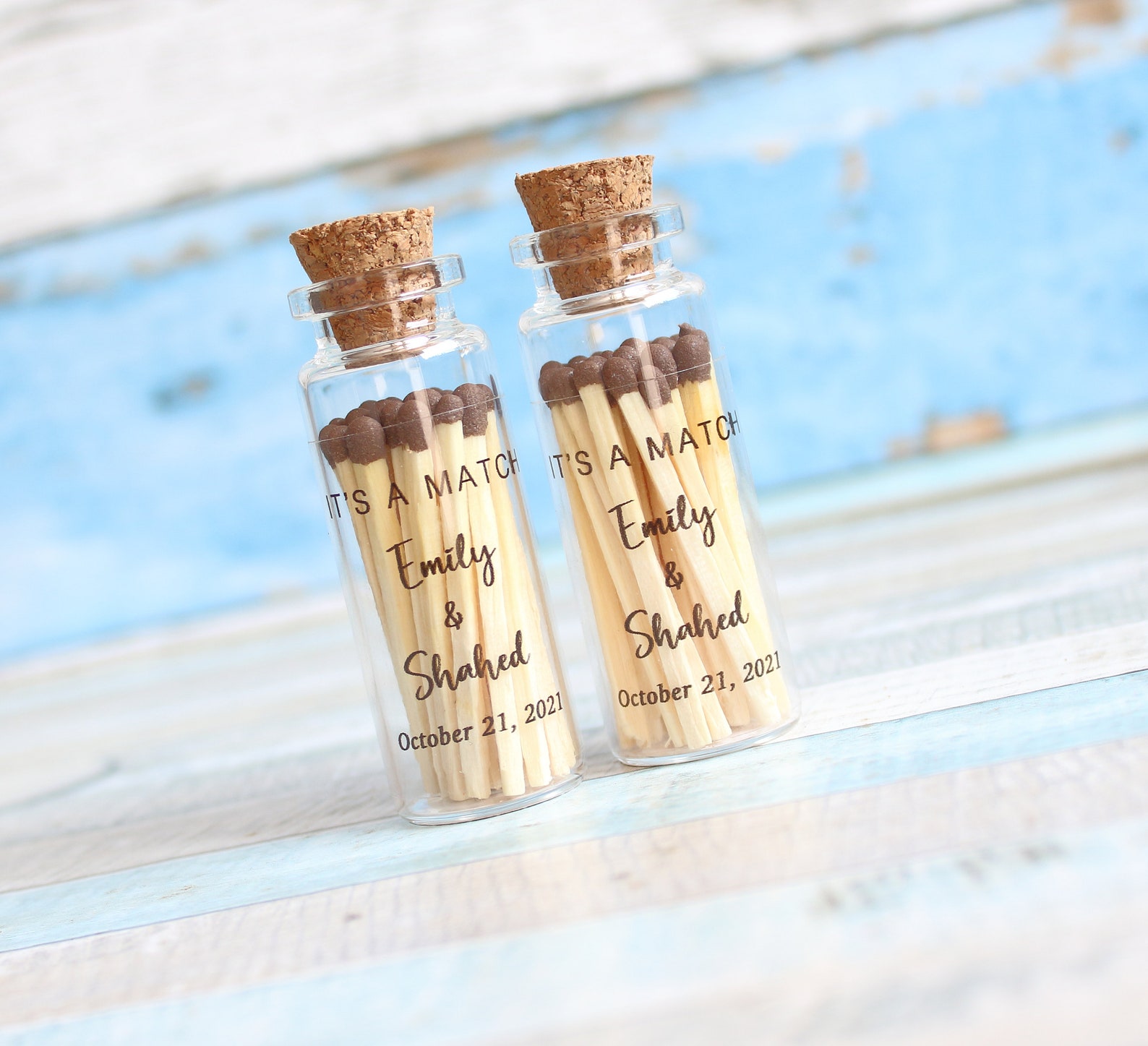 Wedding Matches the Perfect Match Glass Bottle Custom | Etsy