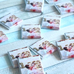 Custom Photo Chocolate, Happy Birthday Favors, Mini Chocolate, Custom ...