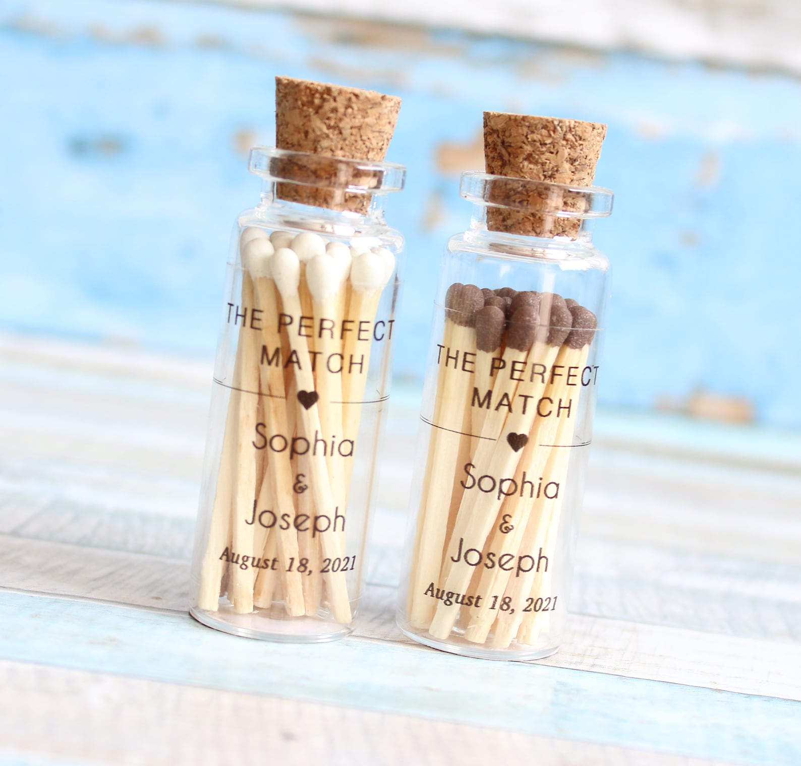 Wedding Matches the Perfect Match Glass Bottle Custom - Etsy