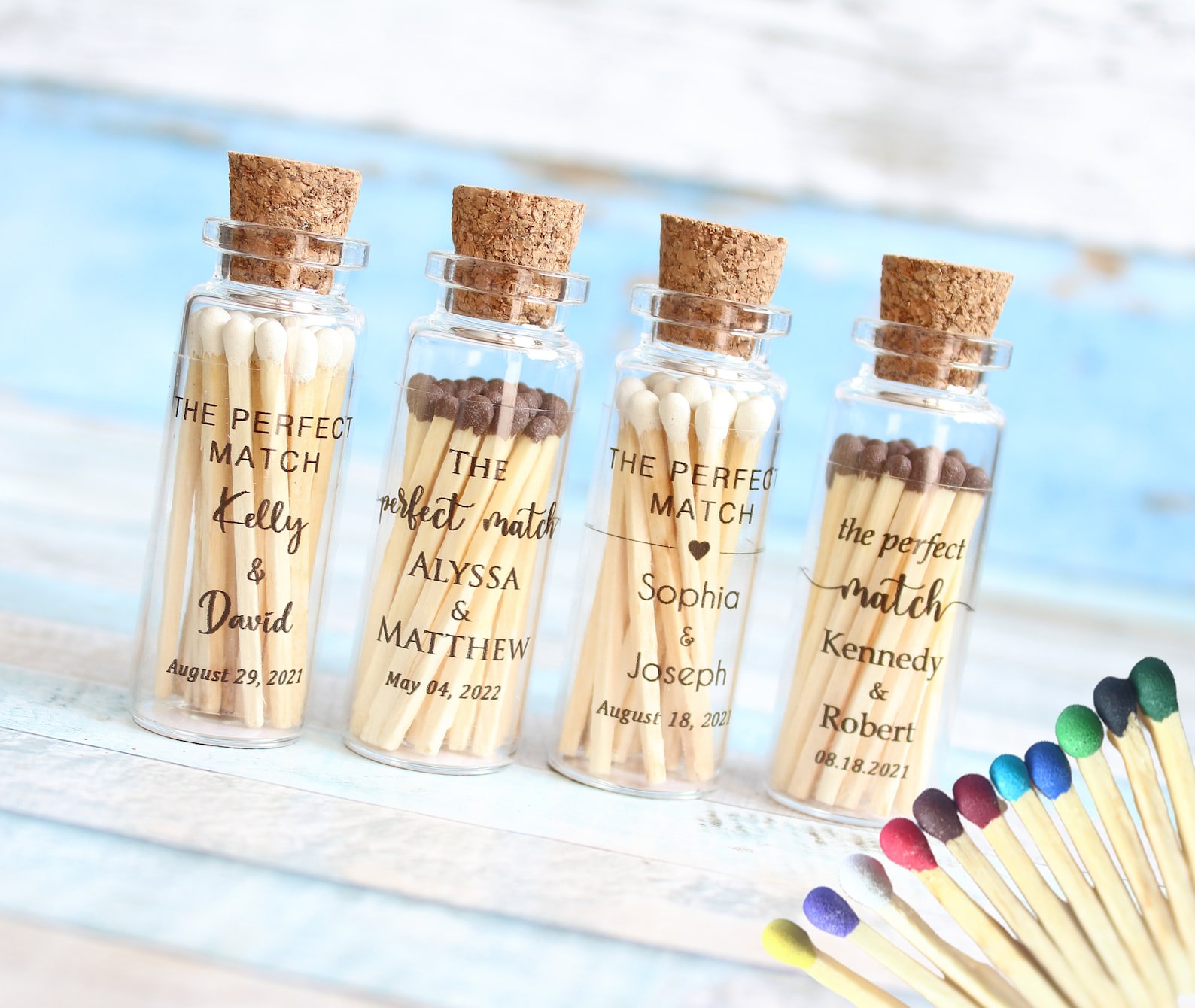 Wedding Matches the Perfect Match Glass Bottle Custom - Etsy