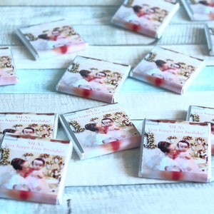 Custom Photo Chocolate, Happy Birthday Favors, Mini Chocolate, Custom ...