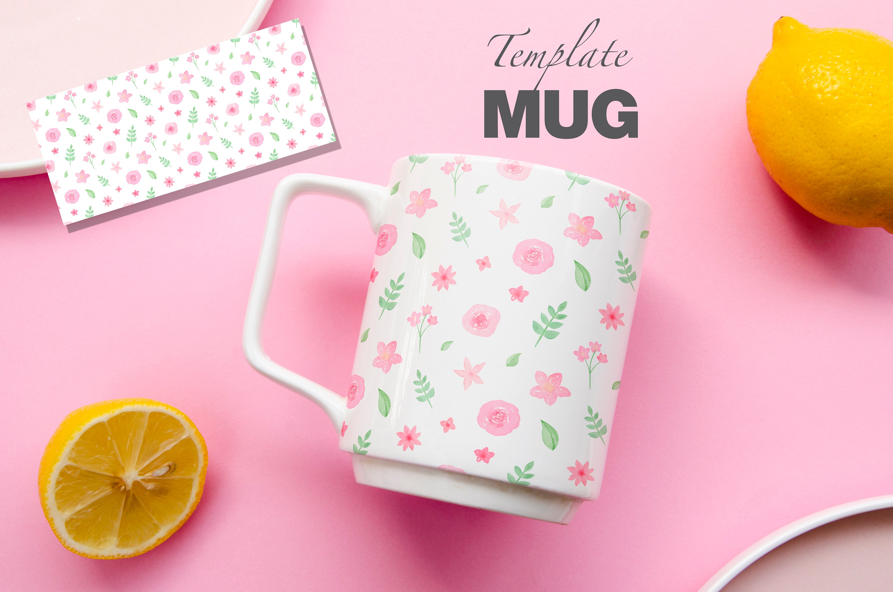 Template Mug Flowers - Etsy