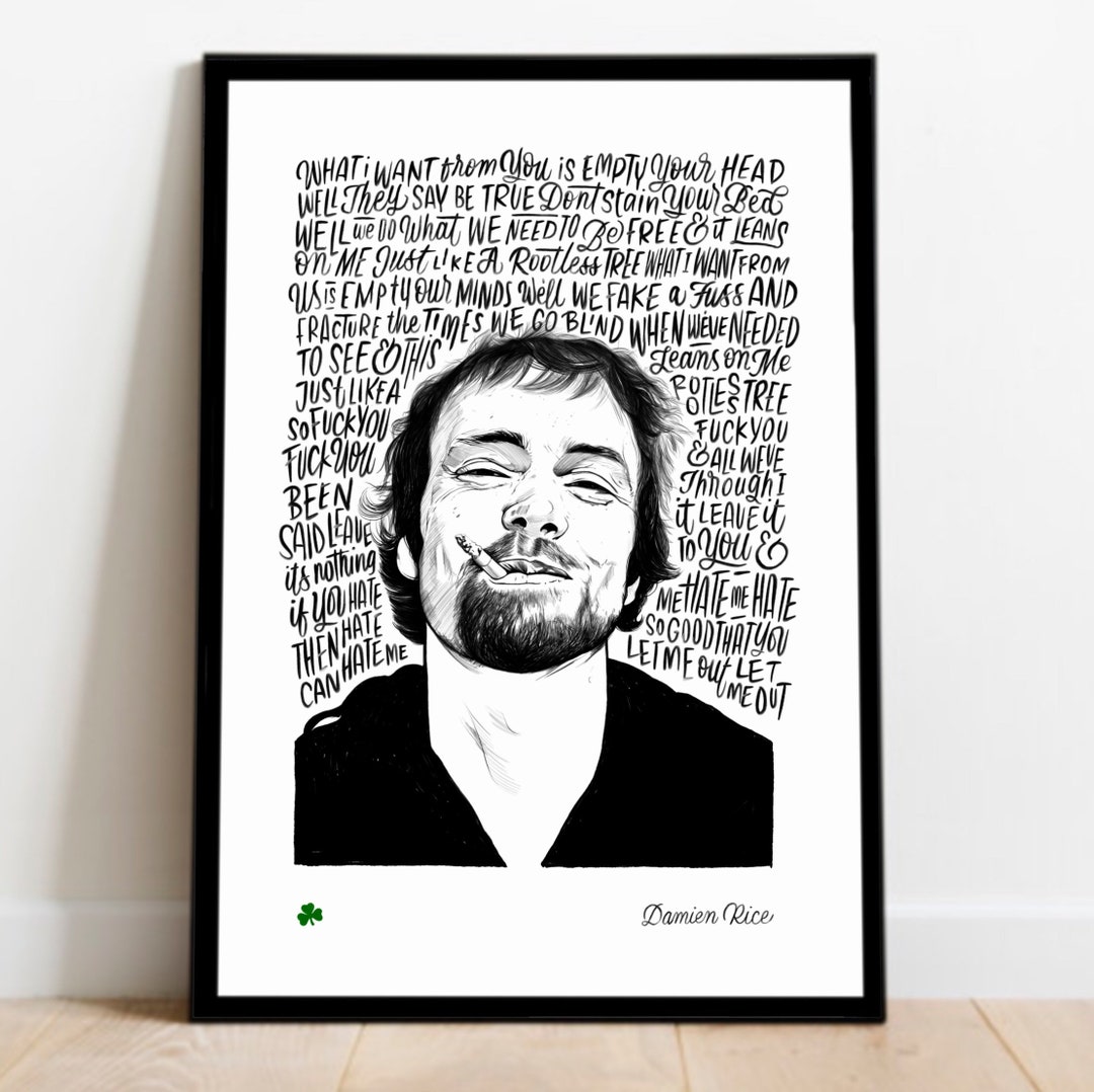 Damien Rice A3 Print. Rootless Tree Lyrics. - Etsy