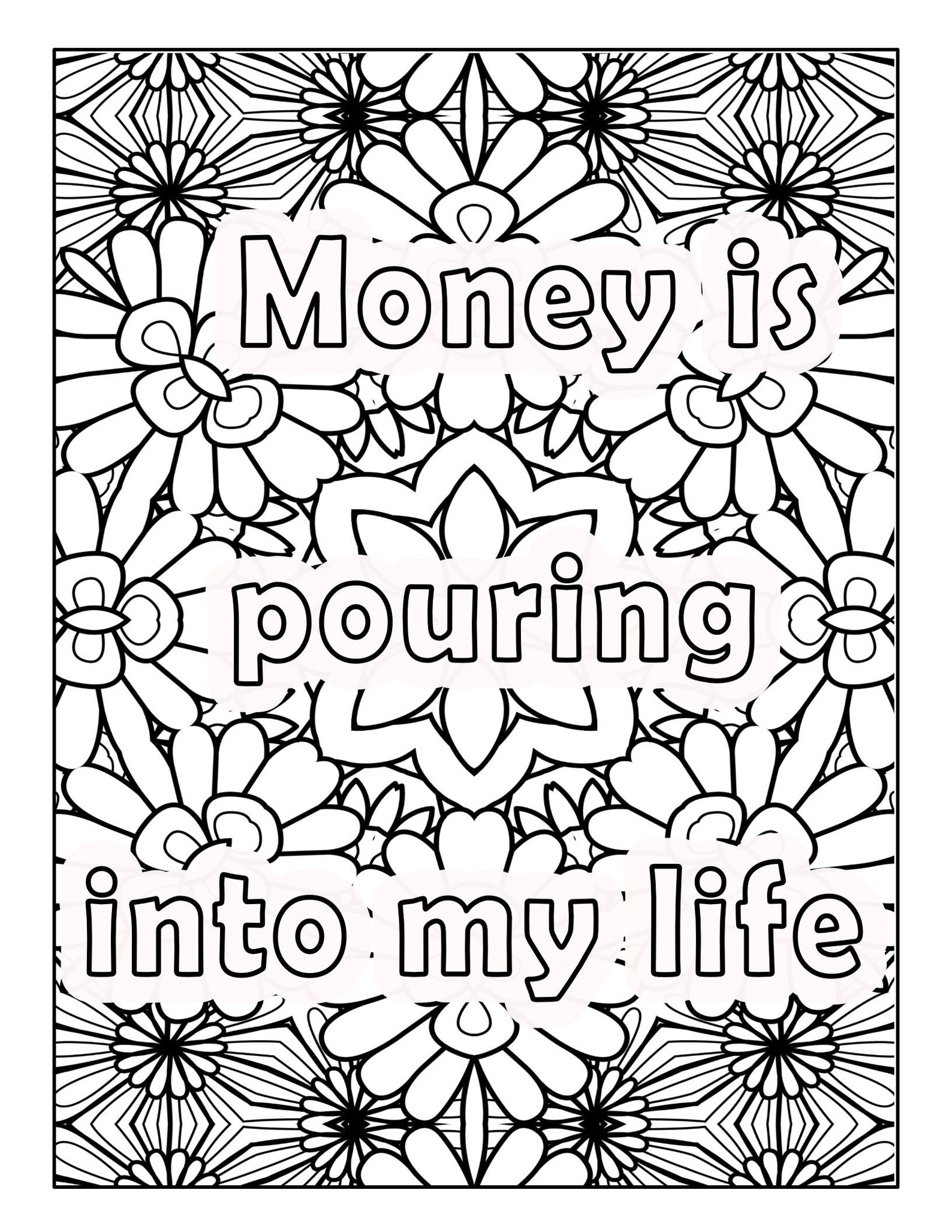 Manifest Money and Abundance With 10 Affirmation Word Coloring Pages ...