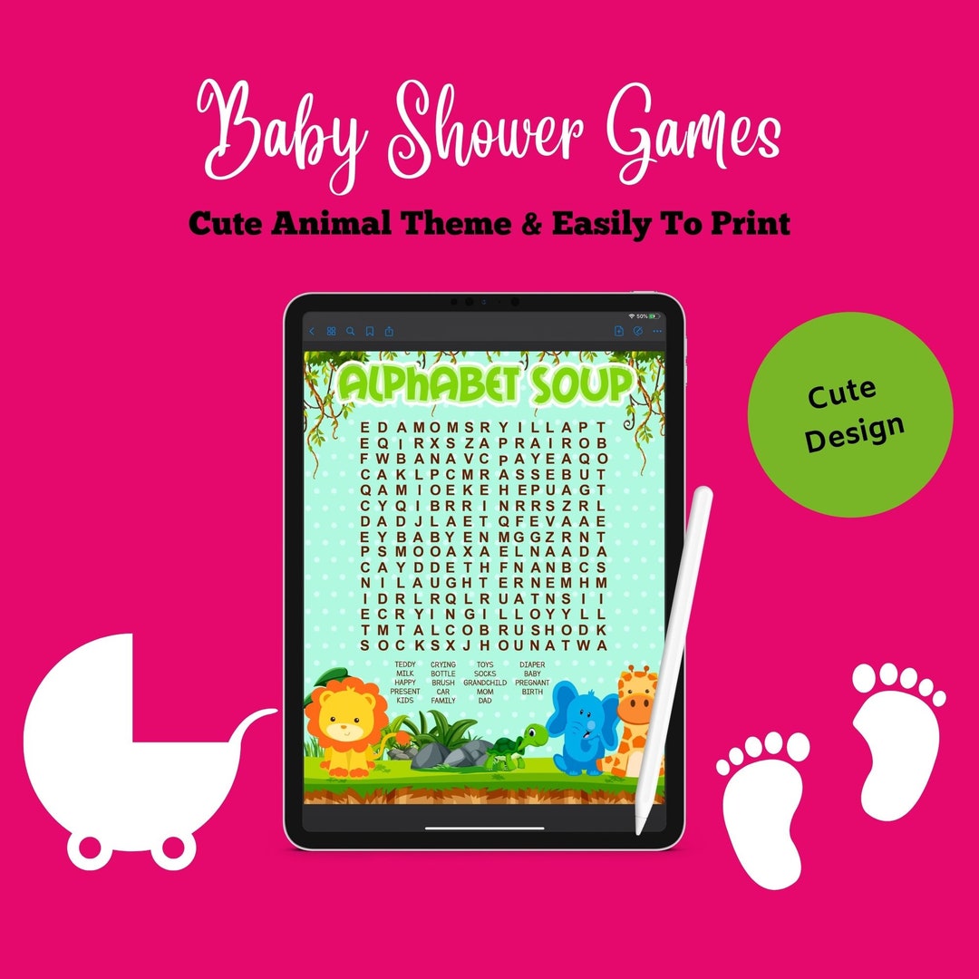 Baby Shower Games Baby Shower Printable Bundle Animal-themed Baby ...
