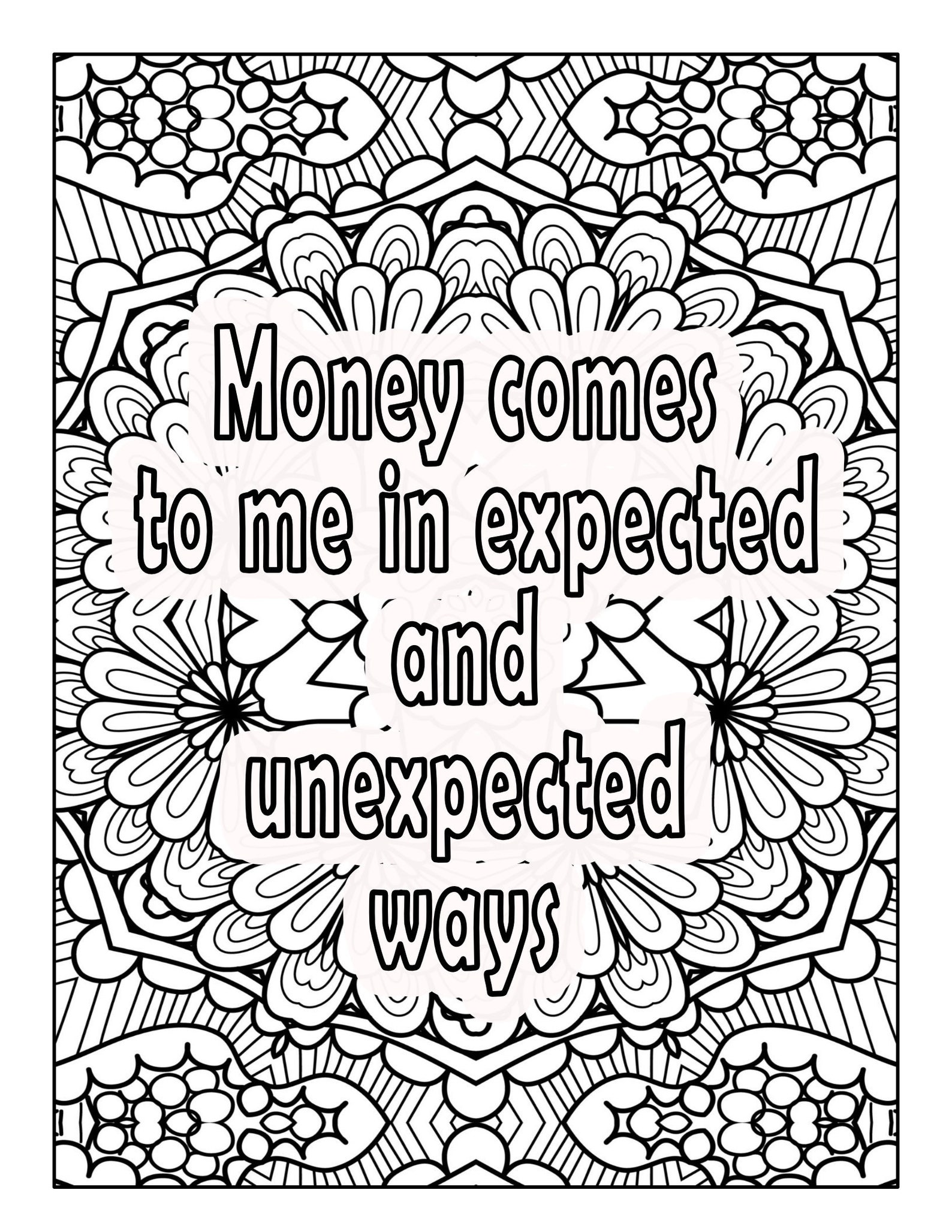 Manifest Money and Abundance With 10 Affirmation Word Coloring Pages ...