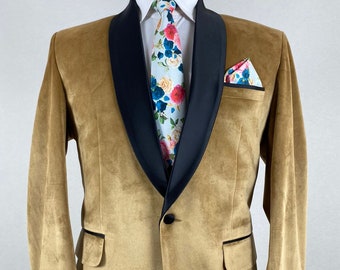 Gold Velvet Jacket - Etsy