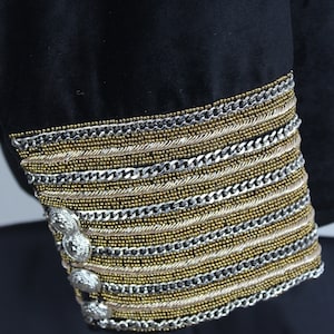 Men Custom Made Design Black Velvet 2 Piece Suit Embroidered Shawl ...