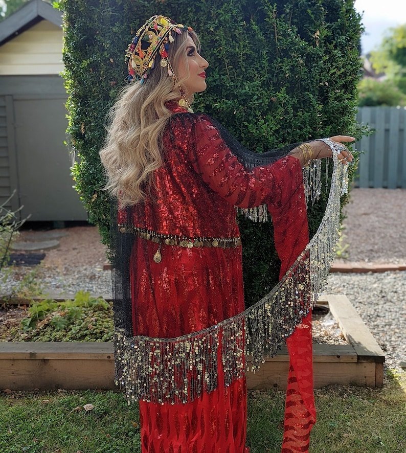 Kurdish Siquened Shawl,kurdish Scarf,handmade,siquence,kurdish Clothes ...
