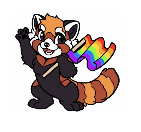 Pride Pins Red Panda Hard Enamel Pin LGBTQ rainbow - Etsy