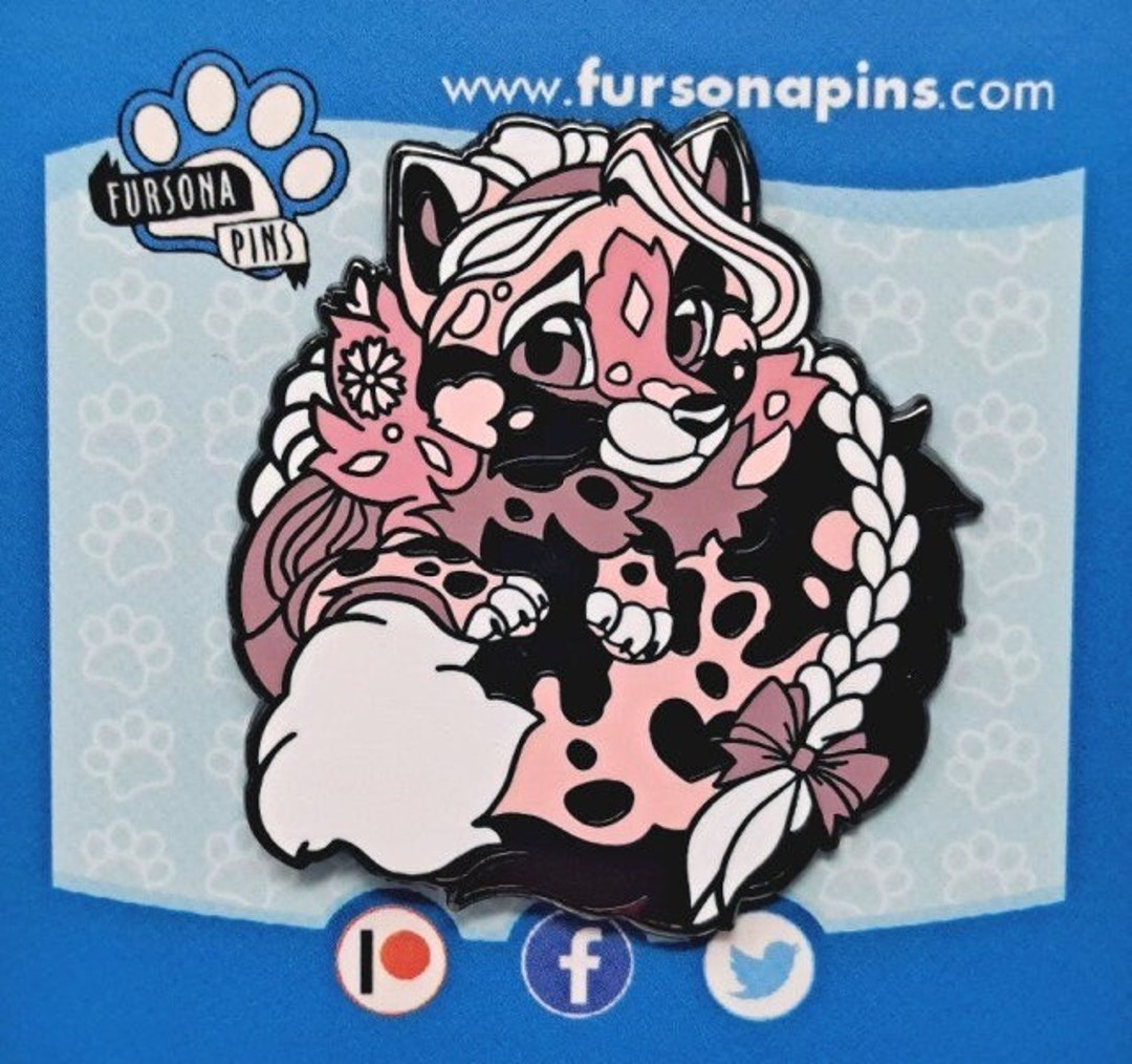 Fursona Pin 1115 Princess Fox fading Pink Enamel Pin - Etsy