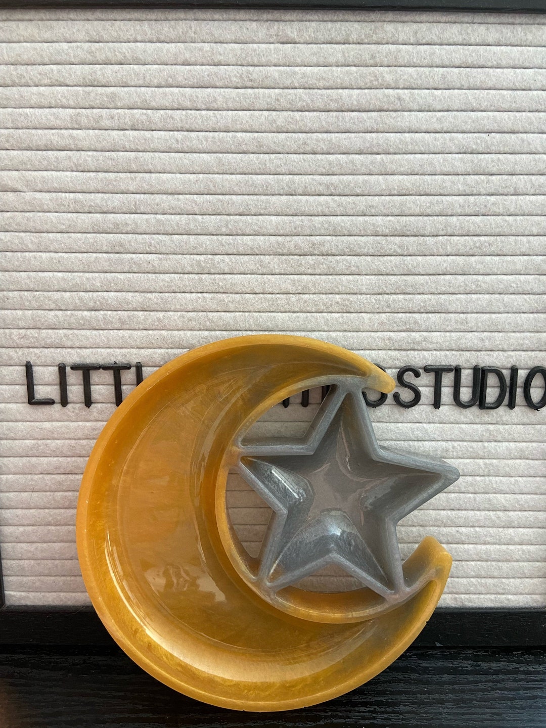 Gold & Silver Moon and Star Dish - Etsy