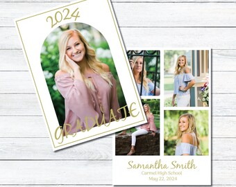 Editable Printable Photo Graduation Announcement Template, Digital ...
