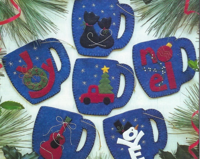 Christmas Wool Felt Applique Kit Wall Hanging Kit Love Joy Peace Wool ...