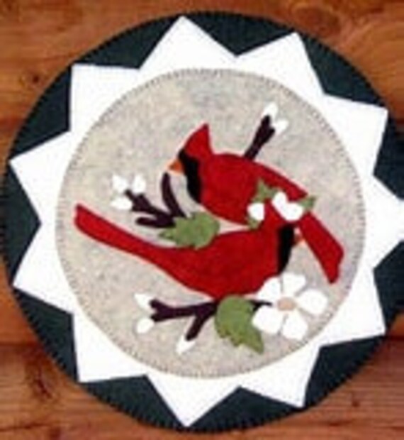 Cardinals & Blooms Wool Applique Kit - Etsy