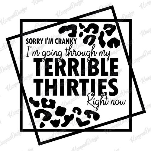 Terrible Thirties Svg Perfectly Imperfect SVG Leopard SVG - Etsy