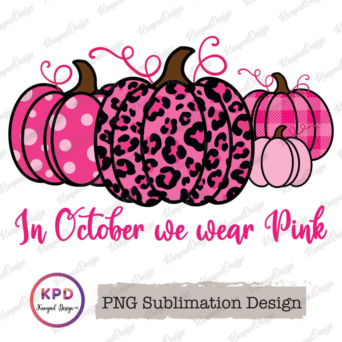 Pumpkins PNG Happy Fall PNG in October We Wear Pink PNG | Etsy