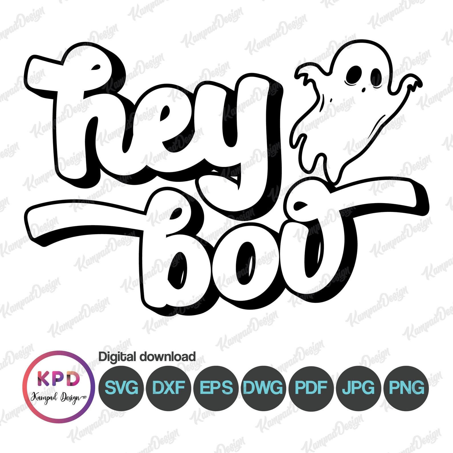 Hey Boo SVG BOO Svg Halloween Svg Sublimation Design | Etsy